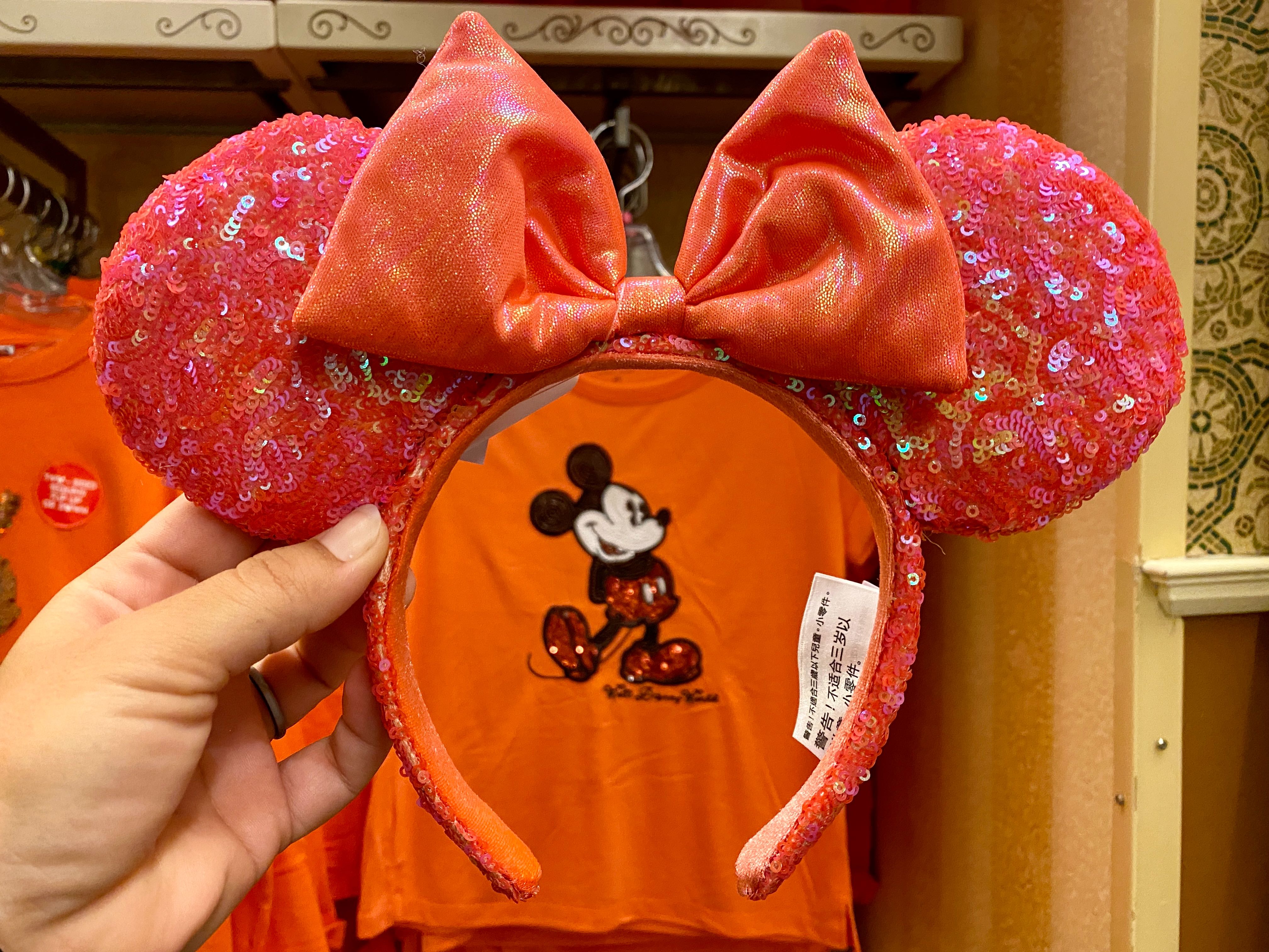 PHOTOS New Coral Sequin Minnie Mouse Ear Headband Swims Into Walt 